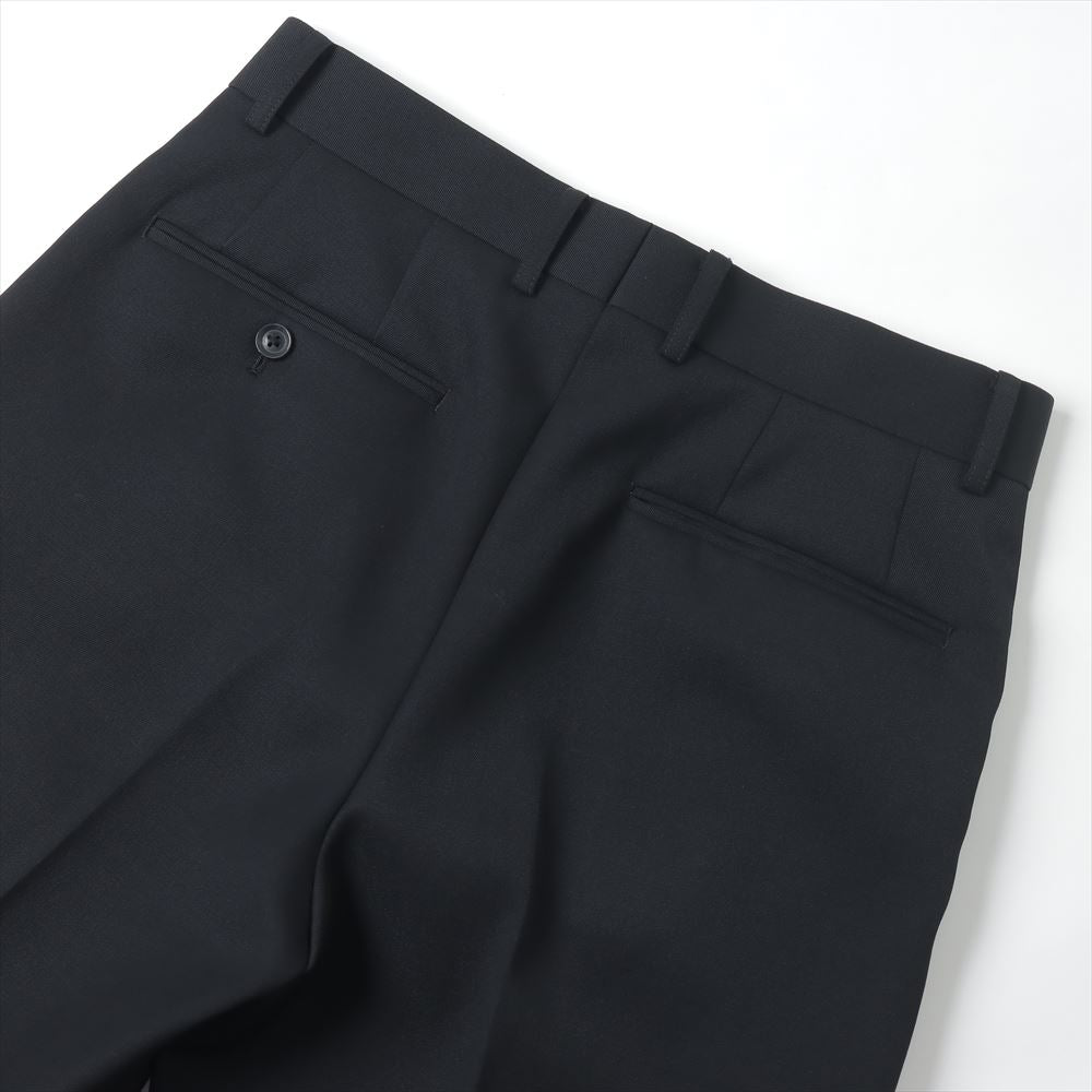 INTERIM(インテリム) - PURE BLACK WOOL 2-TUCK STRAIGHT SLACKS – Area