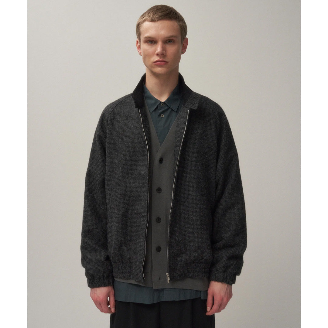 ATON (エイトン) ALPACA HOUND TOOTH HARRINGTON JACKET – Area